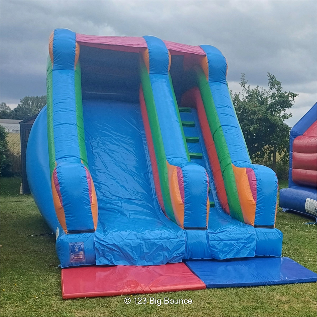 Large Multicoloured Inflatable Platform Slide - Bouncy Castle and Soft ...
